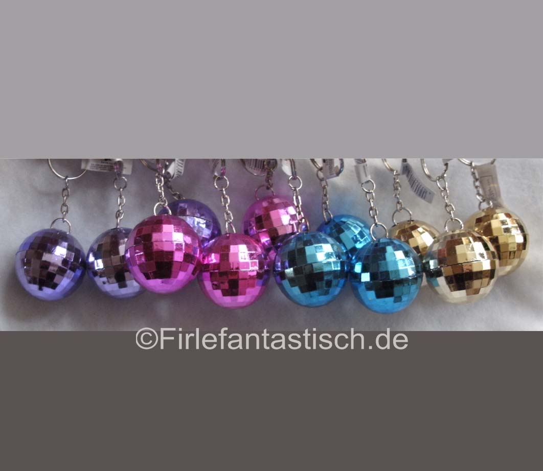 Discokugel mit Schlüsselkette - Partyzubehör Disco Mitgebsel ...